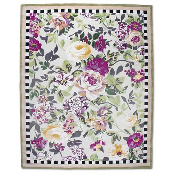 Tudor Rose Rug - 8' x 10' - Silver Fern - Mackenzie-Childs